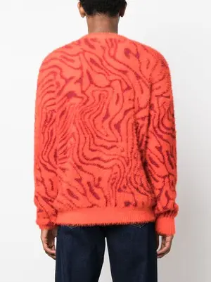 COUNTY OF MILAN Patterned Intarsia Fleece Knitted Jumper