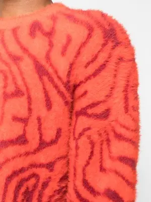 COUNTY OF MILAN Patterned Intarsia Fleece Knitted Jumper