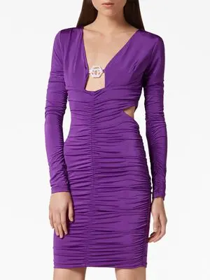 Philipp Plein Logo-plaque Ruched Minidress