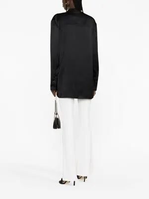 JIL SANDER Pussy-bow Silk-satin Blouse