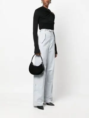 MSGM Logo-debossed Faux Leather Hobo Bag