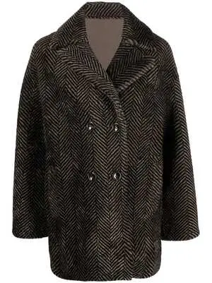 MANZONI 24 Herringbone Sheepskin Coat