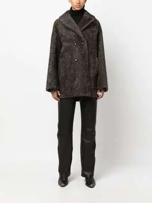 MANZONI 24 Herringbone Sheepskin Coat