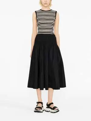 Maje Smocked-waist A-line Skirt