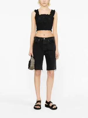 Maje Smocked Cropped Top