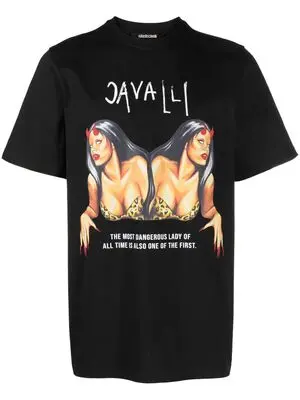 Roberto Cavalli Graphic-print T-shirt - Black