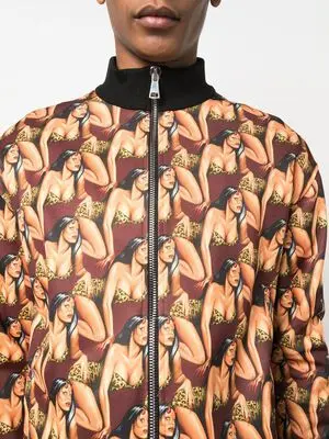 Roberto Cavalli Zip-through Graphic-print Sweatshirt
