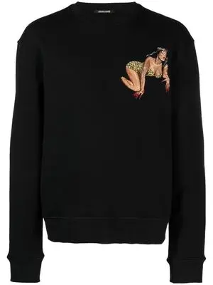 Roberto Cavalli Patch-detail Cotton Sweatshirt