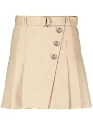 Maje High-rise Pleated Miniskirt - Neutrals