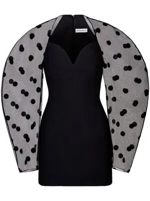 Nina Ricci Long-sleeve Tulle Mini Dress