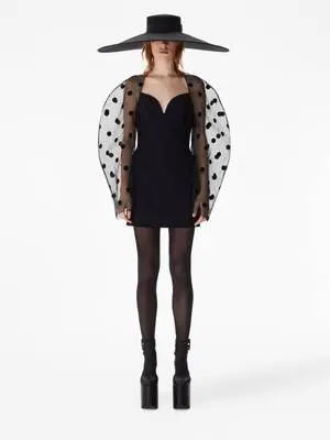 Nina Ricci Long-sleeve Tulle Mini Dress