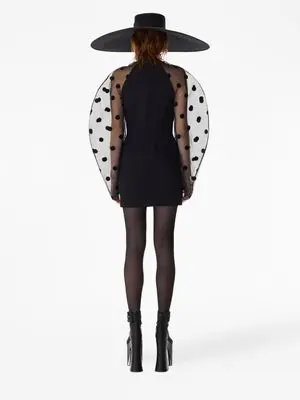 Nina Ricci Long-sleeve Tulle Mini Dress