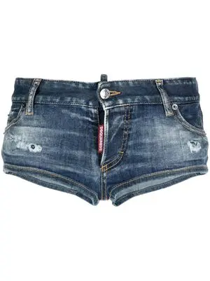 Dsquared2 Logo-patch Denim Shorts - Blue