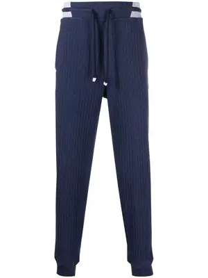 Brunello Cucinelli Elasticated-waist Cotton Track Trousers - Blue