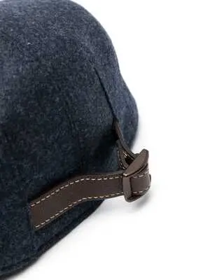 Brunello Cucinelli Embroidered Flat Cap - Blue