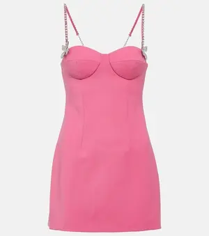 AREA Embellished Wool Minidress