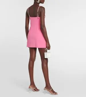 AREA Embellished Wool Minidress