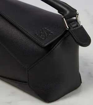 Loewe Puzzle Edge Mini Leather Tote Bag - Black