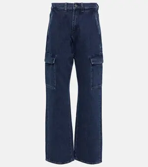 7 For All Mankind Tess Cargo High-rise Straight Jeans - Blue