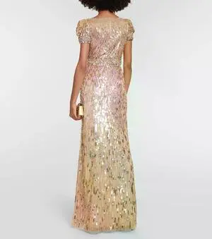Jenny Packham Embellished Gown - Gold