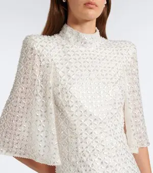 Jenny Packham Embellished Gown - White