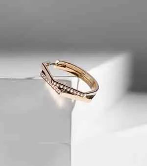 REPOSSI Antifer 18kt Rose Gold Single Earring With Diamonds - Metallic