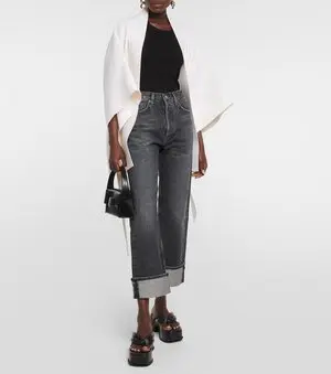 AGOLDE Fran Mid-rise Straight Jeans - Black