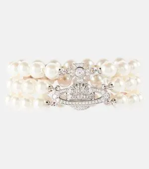 VIVIENNE WESTWOOD Vivienne Westwood Graziella Embellished Faux Pearl Bracelet Gold