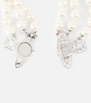 VIVIENNE WESTWOOD Graziella Embellished Faux Pearl Bracelet - Silver