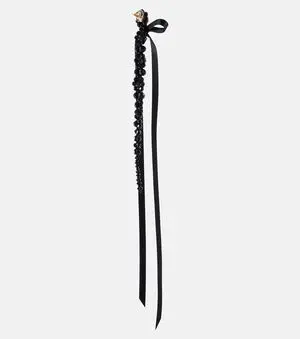 Simone Rocha Bow-embellished Crystal Drop Earrings - Black