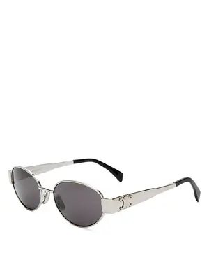 Celine Triomphe Metal Round Sunglasses Silver/gray Solid