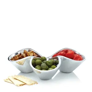 NAMBE Bella Triple Condiment Bowl - Silver