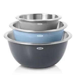OXO Insulated Stainless Steel Mixing Bowls - Gray/blue