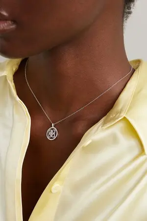 DE BEERS LONDON 18k White Diamond Necklace
