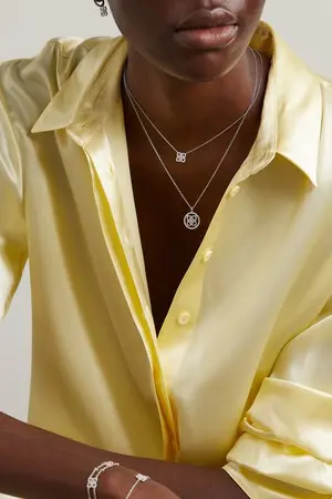 DE BEERS LONDON 18k White Diamond Necklace