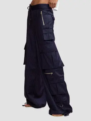 Cynthia Rowley Pinstriped Cargo Pants