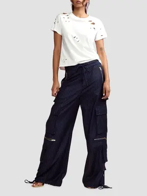 Cynthia Rowley Pinstriped Cargo Pants