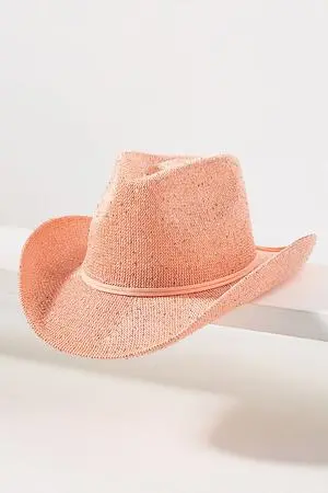 Anthropologie By Anthropologie Sparkle Cowboy Hat Coral