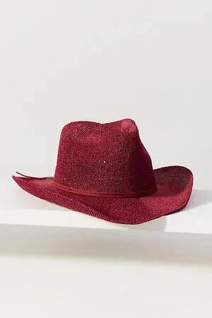 Anthropologie By Anthropologie Sparkle Cowboy Hat Wine