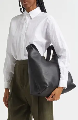 MANSUR GAVRIEL Maxi Candy Leather Hobo Bag - Black