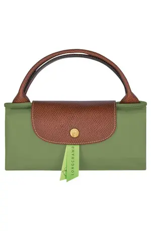 Longchamp Large Le Pliage Green Recycled Canvas Travel Bag