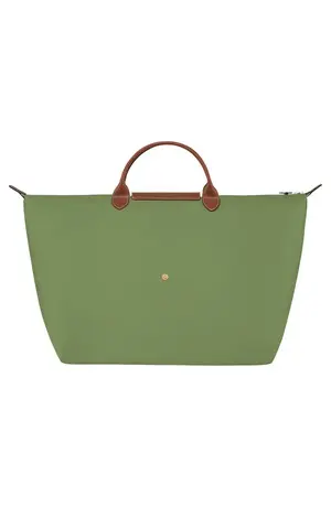 Longchamp Large Le Pliage Green Recycled Canvas Travel Bag