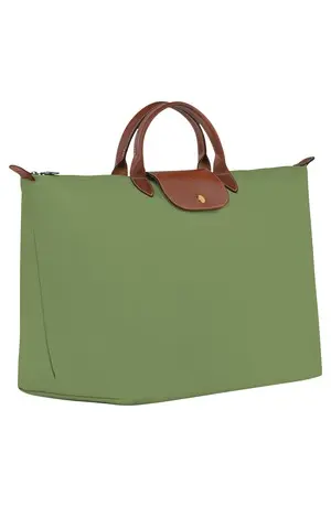 Longchamp Large Le Pliage Green Recycled Canvas Travel Bag