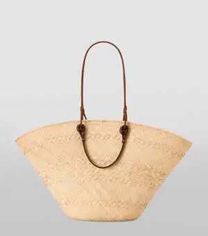 Loewe X Paula’s Ibiza Woven Anagram Basket Bag - Beige
