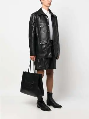 Dolce & Gabbana Logo-embossed Leather Tote Bag - Black