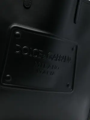 Dolce & Gabbana Logo-embossed Leather Tote Bag - Black