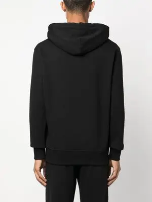 Versace Logo-print Cotton Hoodie - Black
