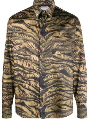 Men's Green Tiger Print Shirts