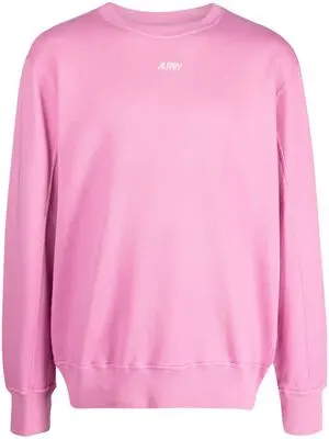 AUTRY Logo-print Cotton Sweatshirt - Pink