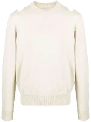 JIL SANDER Cut-out Wool Jumper - Neutrals